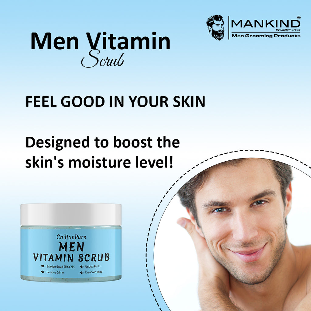 Men Vitamin Scrub – Exfoliates Dead Skin Cells, Remove Grime, Unclog P ...